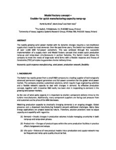 Model Factory concept – Enabler for quick manufacturing capacity ramp ...