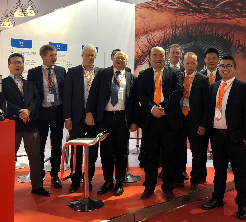 Manfred Stern, CEO of Yaskawa Europe, visited The Switch stand during ...